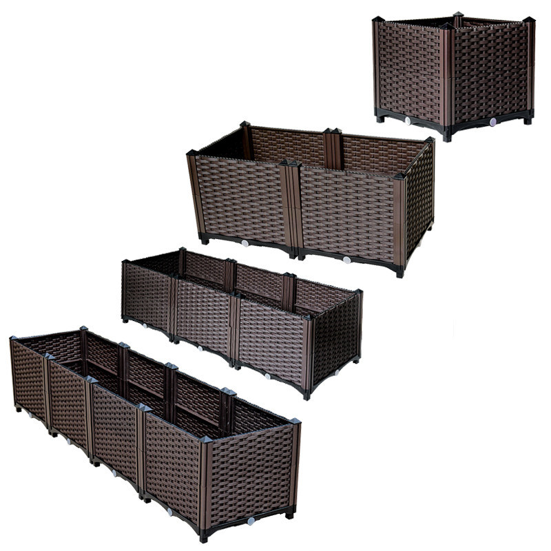 High quality rectangular plastic plant container for outdoor garden ...