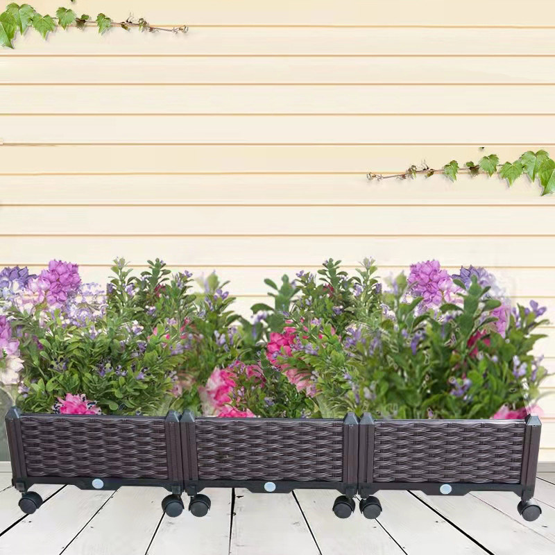 Wholesale Elevated Rectangular Plastic Outdoor Planter Box Self ...