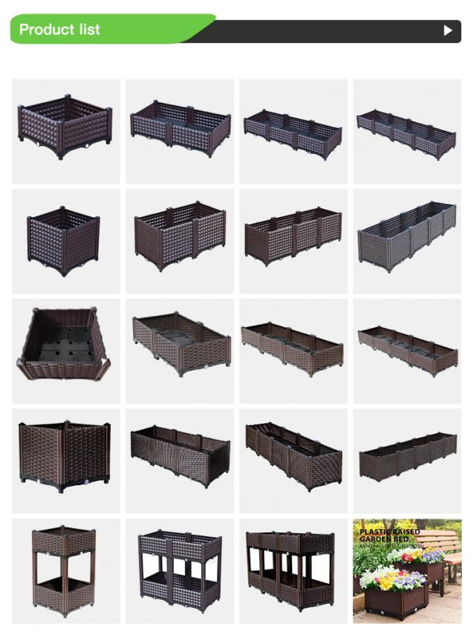 Decorative Modern PP Large Square Plastic Planter Boxes For Balcony