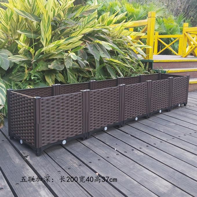 Corridor Plastic Raised Planter Boxes Beds 80cm Length Environment Friendly
