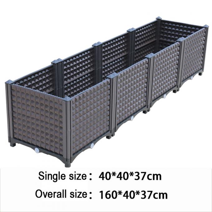 Antirust Large Rectangular Plastic Garden Planter Boxes Storable For ...