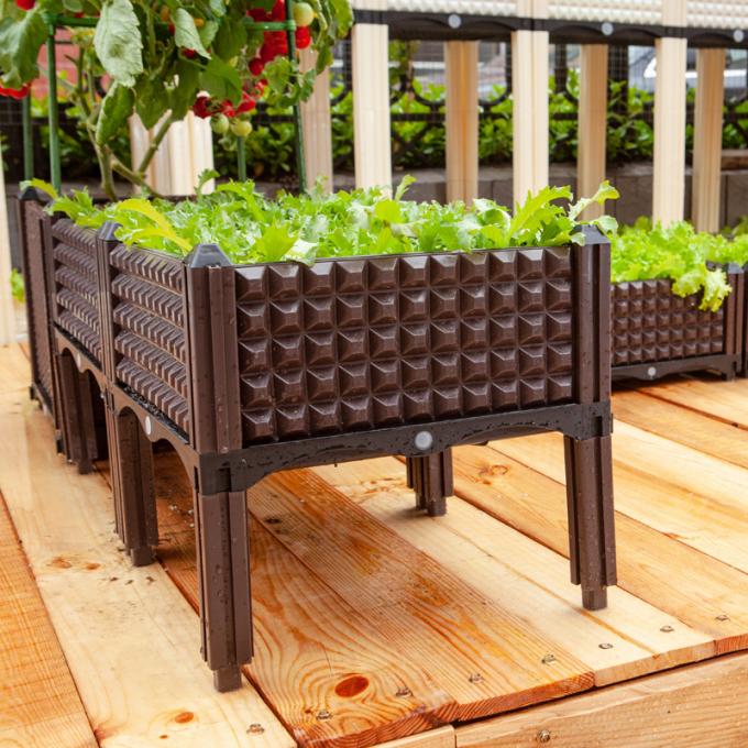 Automatic Watering Plastic Veggie Planter Boxes 48 Inch Plastic Planter Box
